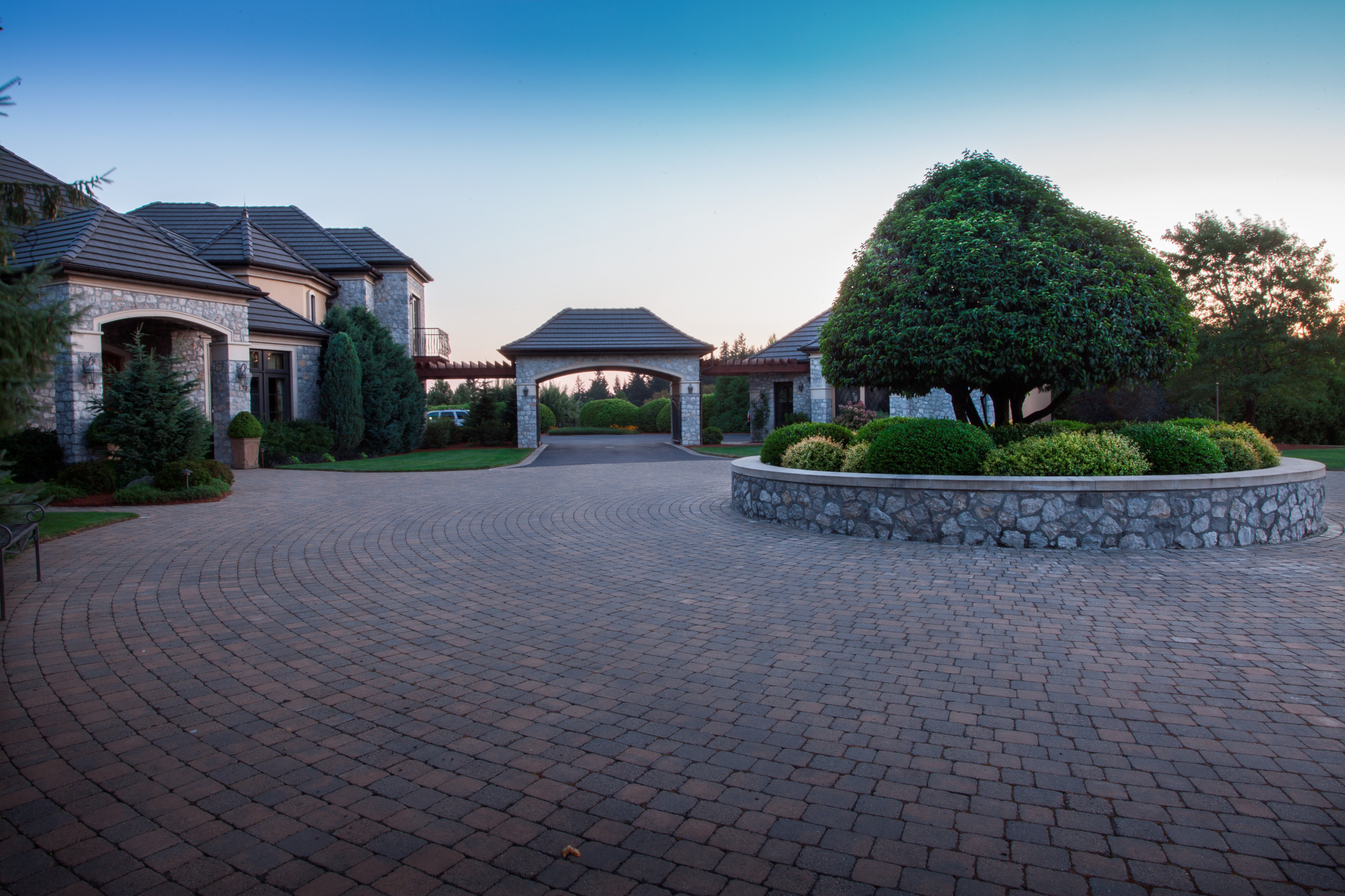 Rustic Wrap Around Driveway Italian Villa Homes | Las Vegas, NV