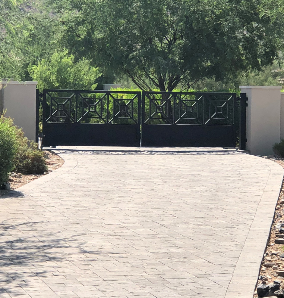 Wrought Iron Drive Gates - Contemporary - Landscape - Phoenix - by ...