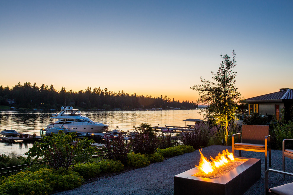 Yarrow Point Lakefront Terrace - Beach Style - Landscape - Seattle - by ...