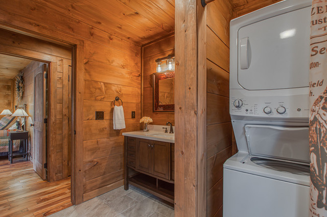 AFTER - Log Cabin Build Gatlinburg, TN - Rustic - Utility Room ...