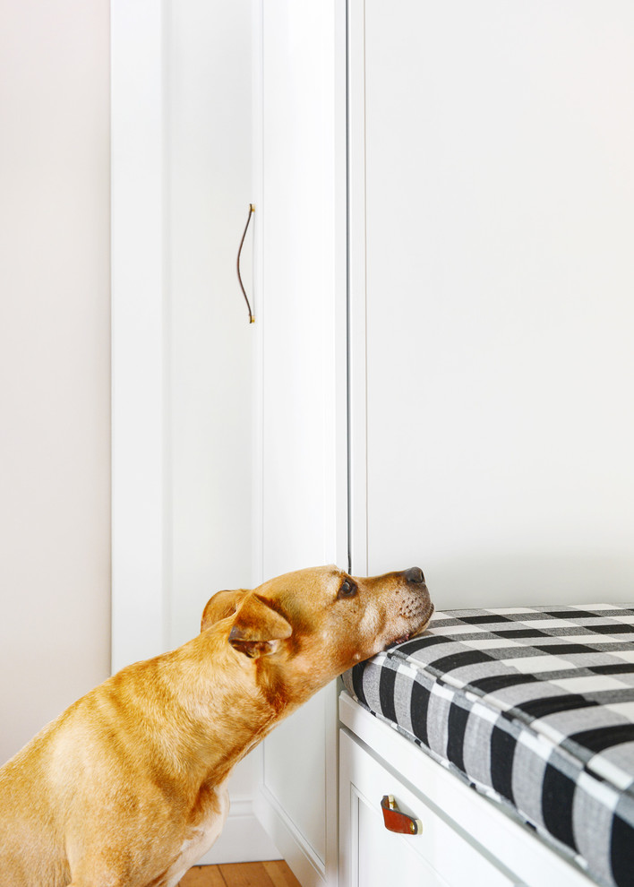 Buffalo check bench cushion rounds out mudroom - Modern - Laundry Room ...