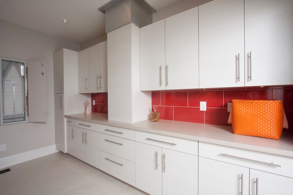 Custom Laundry Room Built-in Ironing Board - Contemporary - Laundry ...