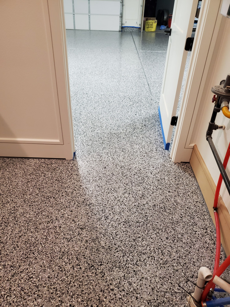 Garage Floor Polyurea with Epoxy Flakes - Modern - Laundry Room ...