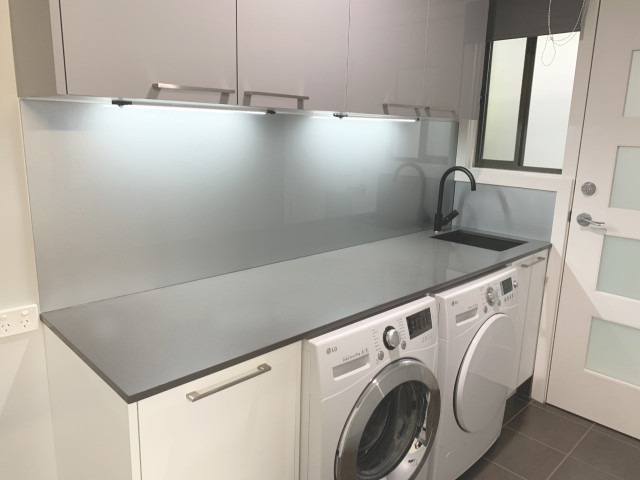Laundry Glass Splashback - Modern - Utility Room - Sydney - by Polytech ...