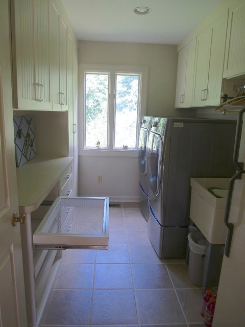 Laundry Room with Custom Slide-out Drying Racks - Traditional - Laundry ...