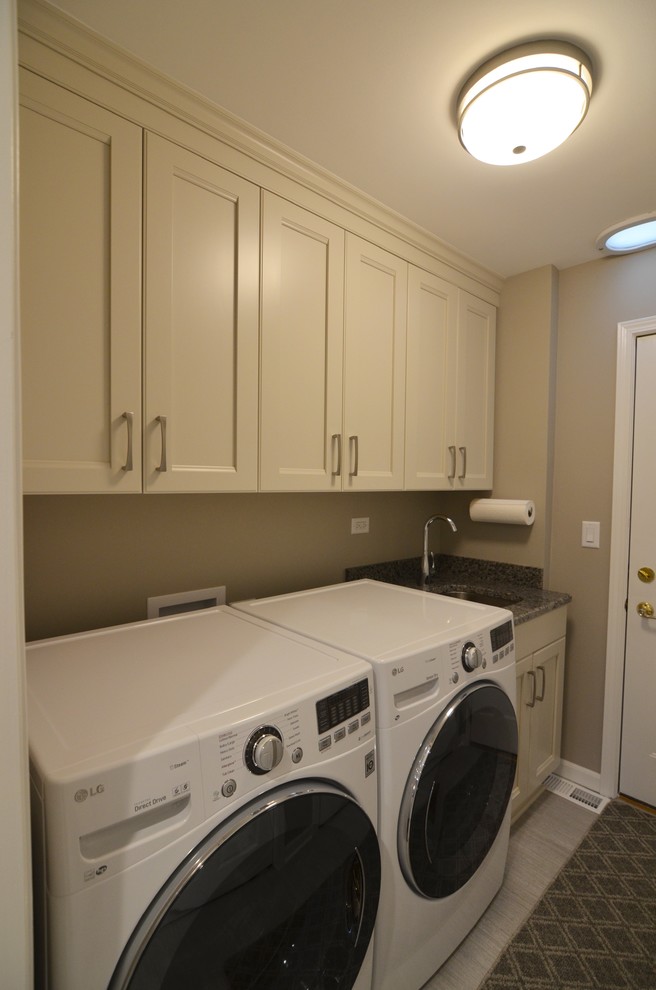 Long White Shaker Style Galley Kitchen in Westchester, IL ...