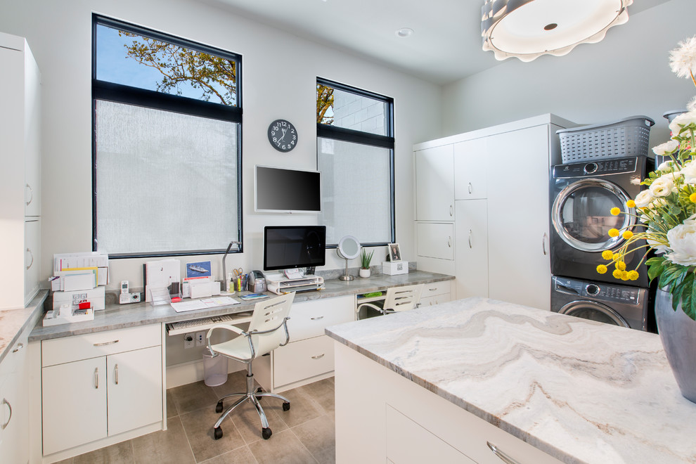 Utility Room with Command Center - Contemporary - Laundry Room - Dallas ...