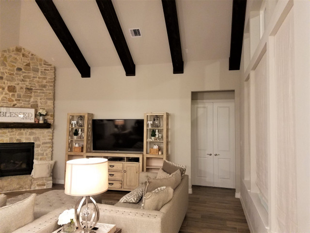 10" Cedar Arched Ceiling Beams - Living Room - Houston - by Dancing ...