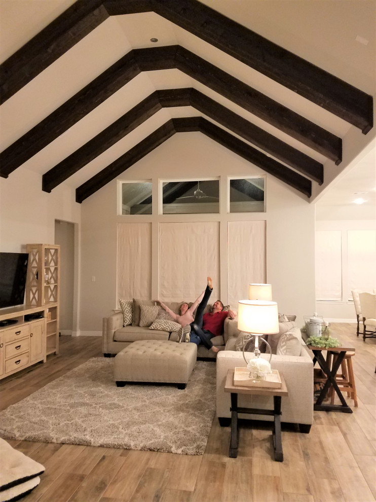 10" Cedar Arched Ceiling Beams - Living Room - Houston - by Dancing ...