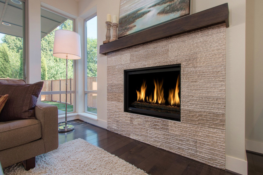 11. Great room fireplace. Roche Harbor (Floor Plan) - Moderne - Salon ...