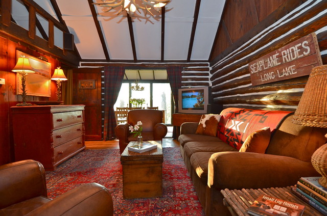 1934 Lake Mohawk NJ Log Cabin - Rustic - Living Room - New York - by ...