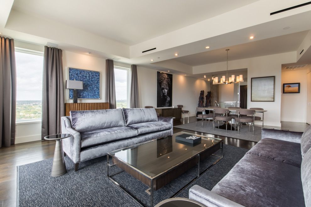2-Story High Rise Condo Remodel - Modern - Living Room - Dallas - by ...