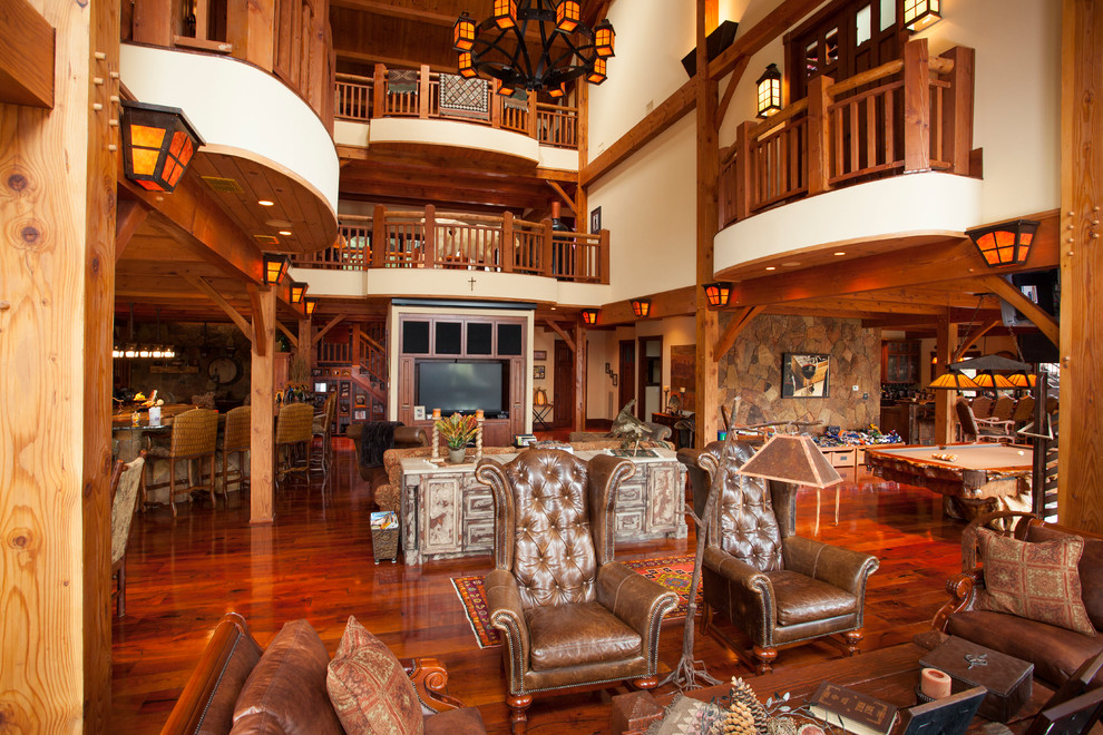 3 Story Full Timber Frame - Classique - Salon - Austin - par Texas ...
