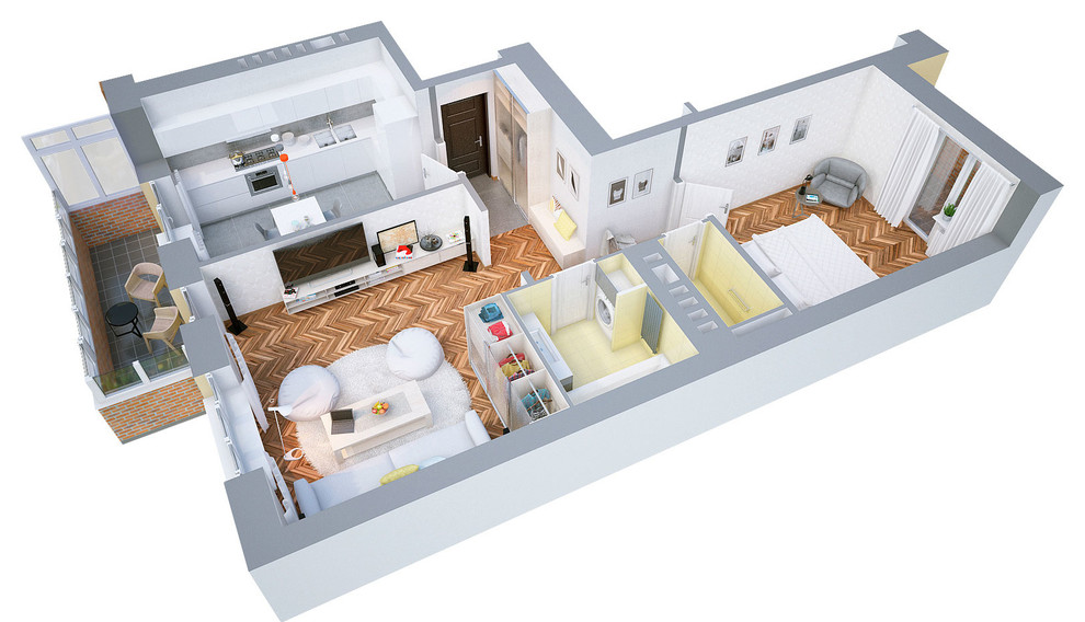 3D Floor Plans - Moderno - Soggiorno - Altro - di 3dVisDesign | Houzz