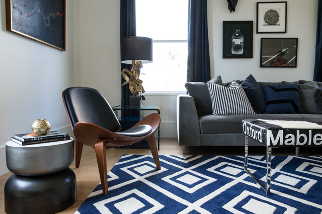 A Bold, Masculine Den Makeover - Living Room - San Francisco | Houzz