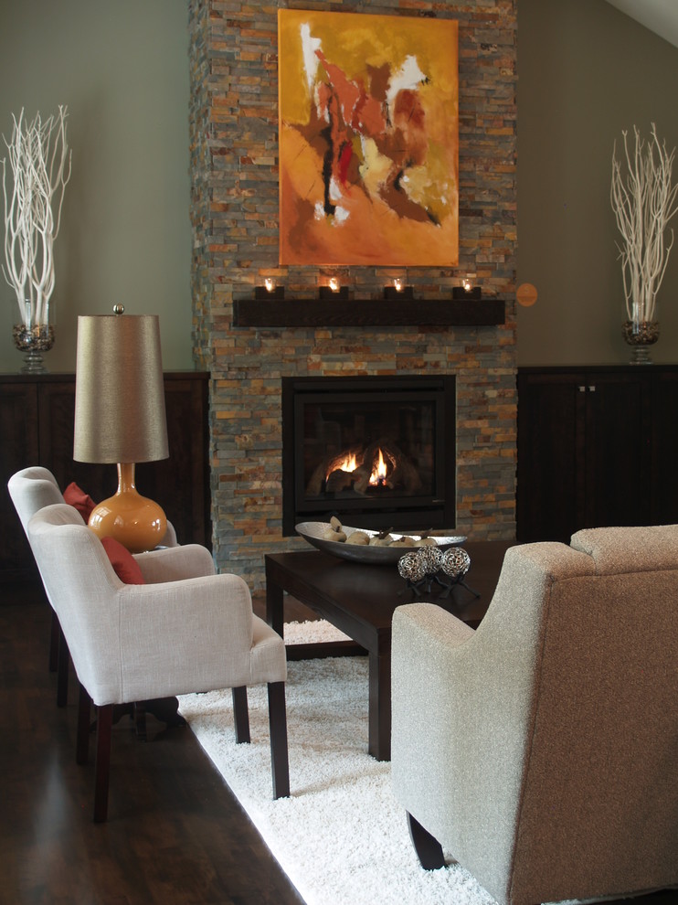 A cozy fireplace setting - Transitional - Living Room - Other - by ...