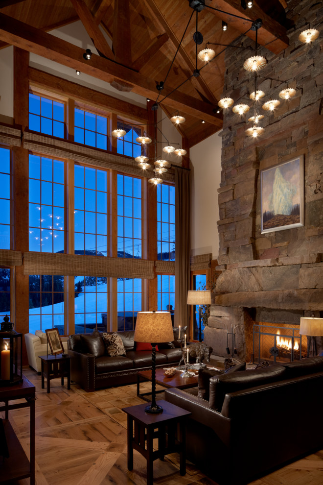 A dramatic room for a dramatic location. - Rustic - Living Room - Miami ...