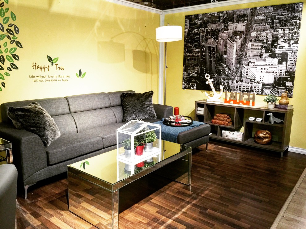 A Light Industrial-Look Grey Monotone Home Design - Industrial - Living ...