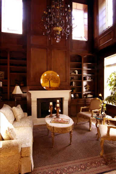 A Two-Story Study with Mahogany Paneling - Traditional - Living Room ...
