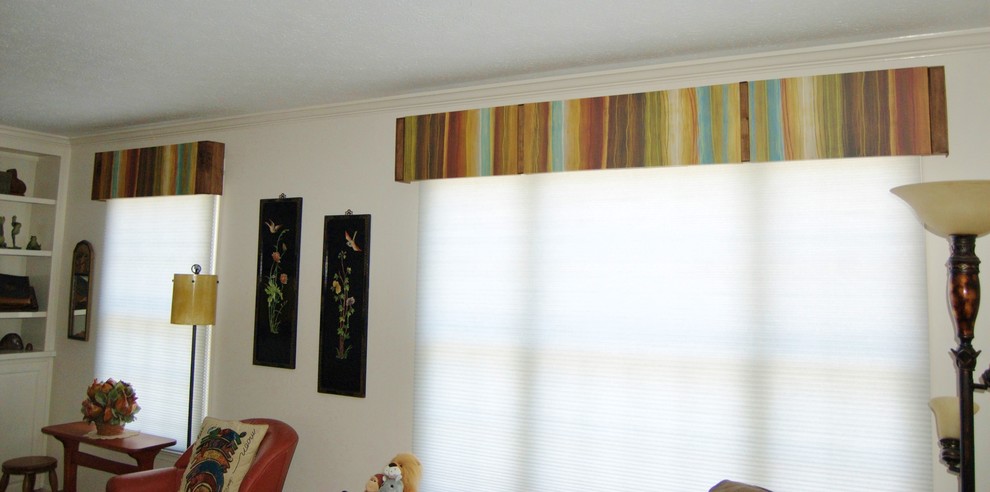 a unique idea - window valances made with art - Contemporary - Living ...