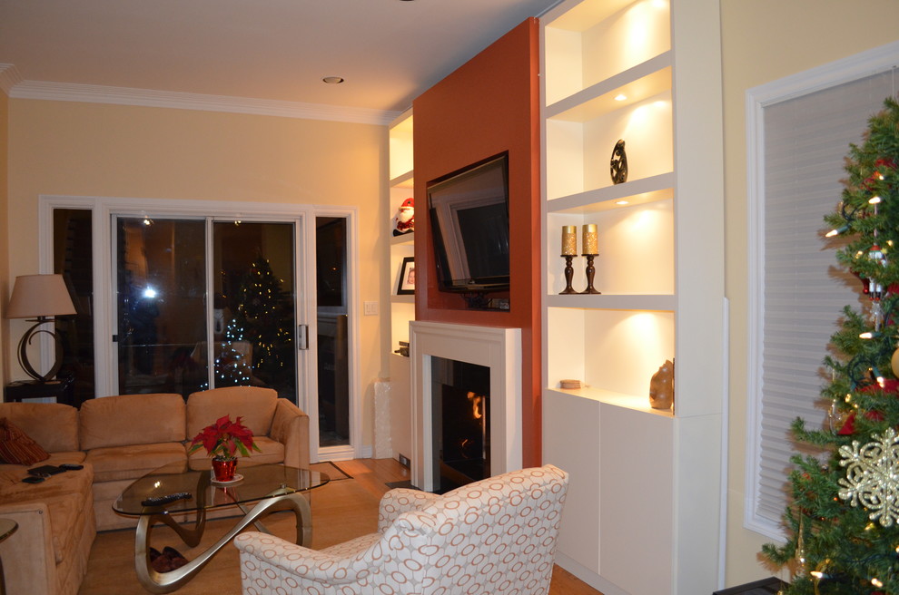 A whole wall unit and refaced fireplace - Contemporary - Living Room ...