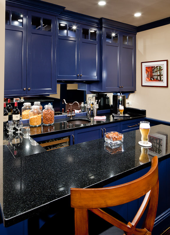 Absolute Black Granite Bar - Modern - Living Room - Boston | Houzz