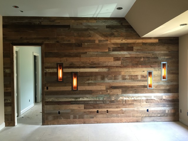 Accent Wall with Recessed Light - Country - Living Room - Nashville ...
