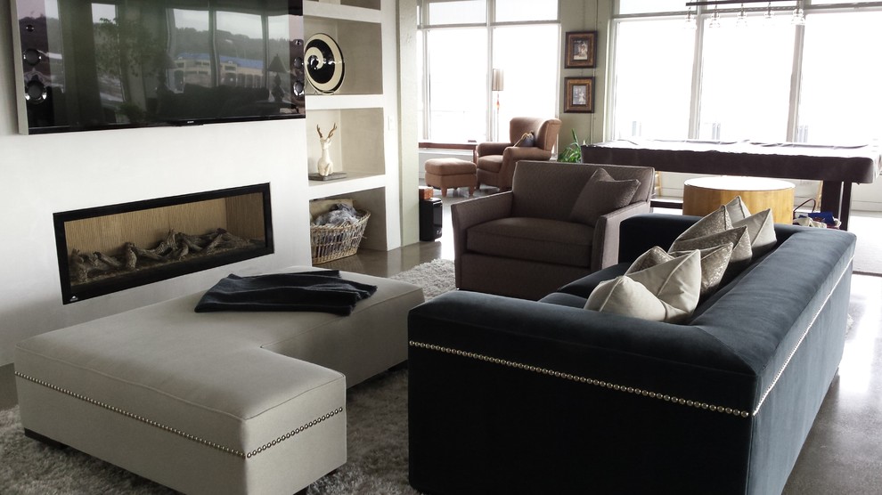 Adding Color to Warm UP a Loft Design - Contemporary - Living Room ...