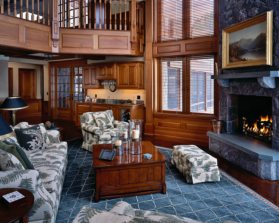 Adirondack House - Traditional - Living Room - New York - by AMBIANCE ...