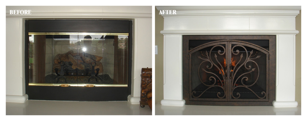 AMS Fireplace Doors Remodel Ideas - Classico - Soggiorno - San Diego ...