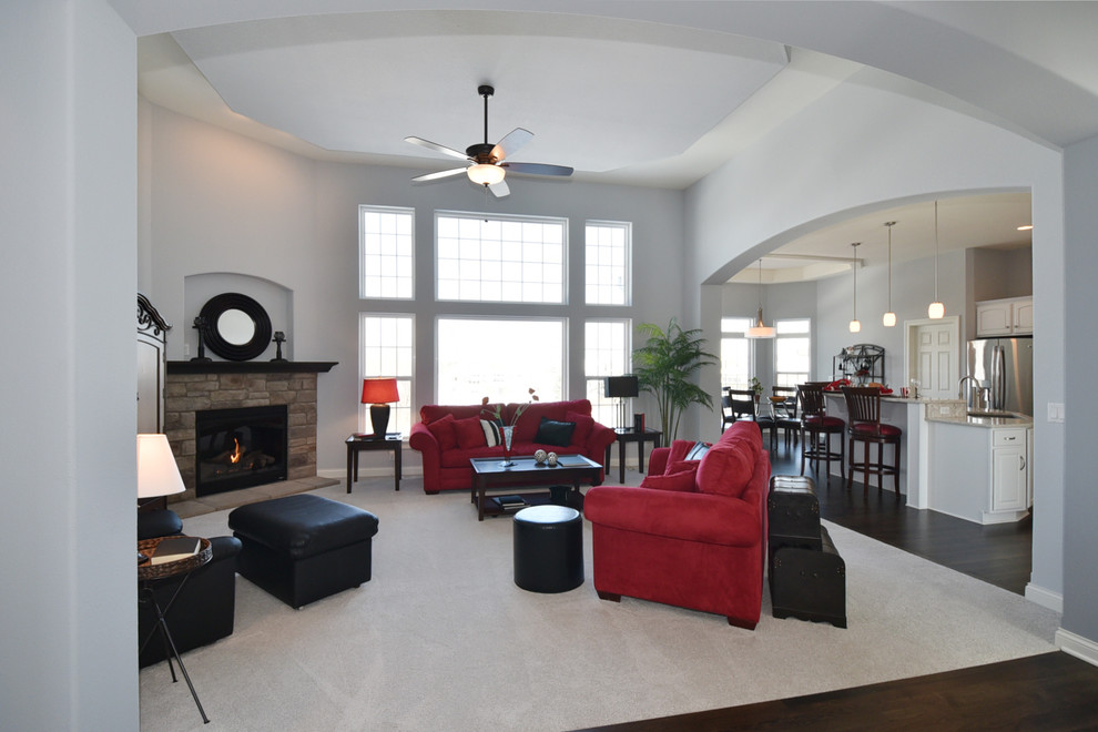 Annsley Model by Allan Builders - great room - Traditional - Living ...