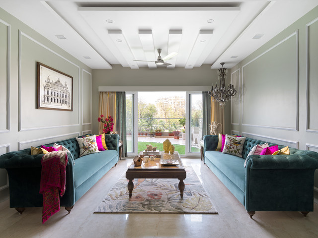 Apartment In Kanpur By i-design-studios - Victorien - Salon - Autres ...