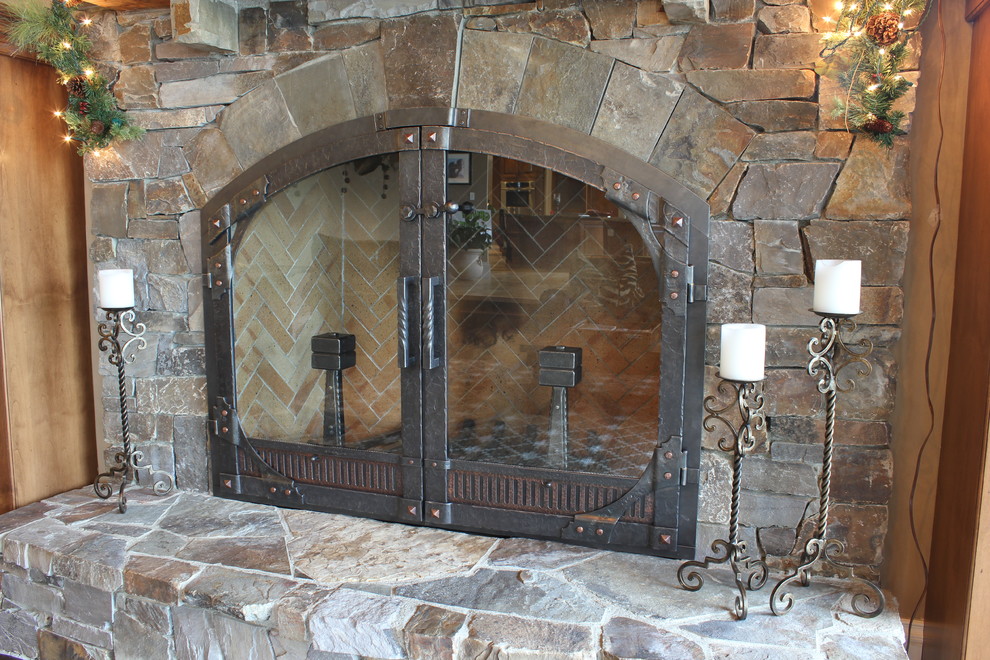 Arched top gusset, custom vent, glass - Midcentury - Living Room ...