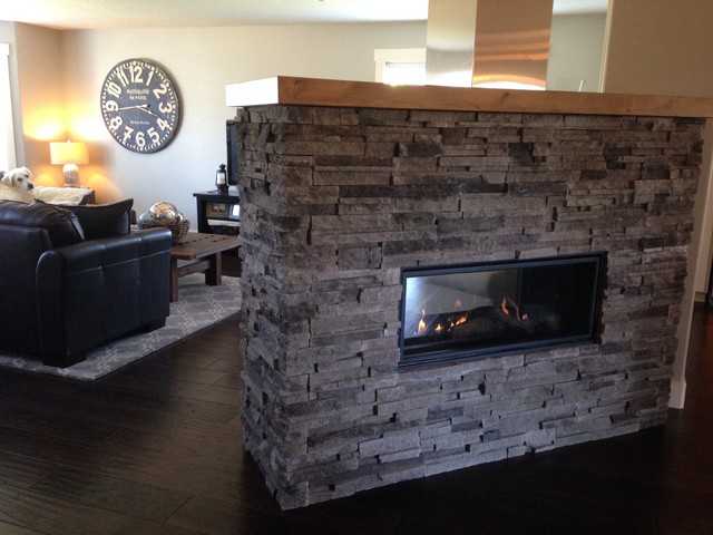 Askew Two-Way Fireplace - Modern - Living Room - Portland - by NW ...