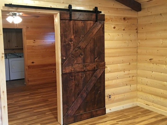 Barndominiums - Rustic - Living Room - Austin - by Newton Log Homes ...