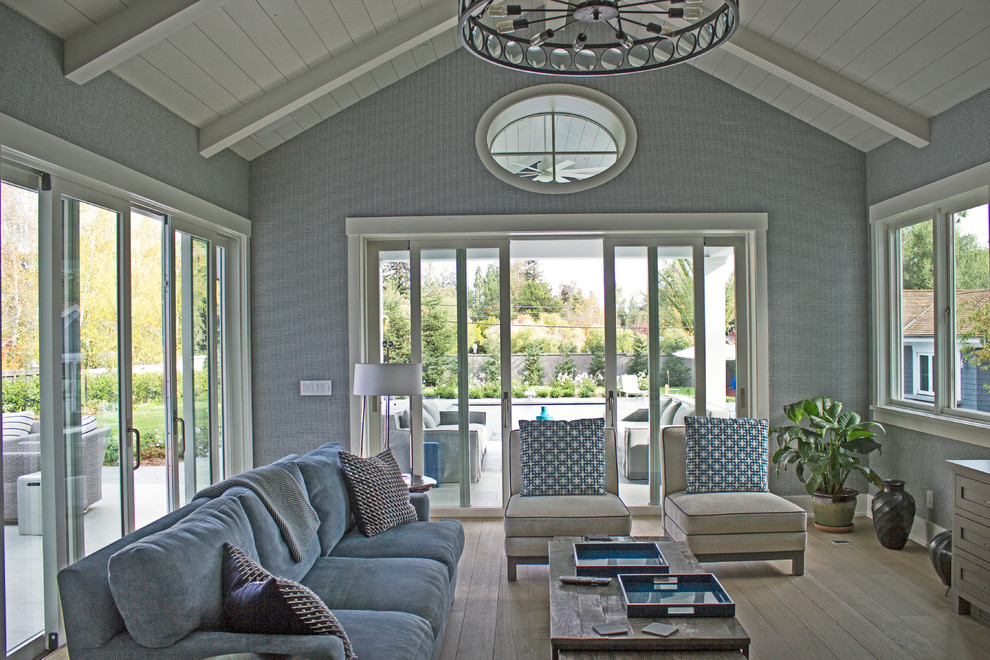 Beach Style Home & Pool House Doors - Beach Style - Living Room - Los ...
