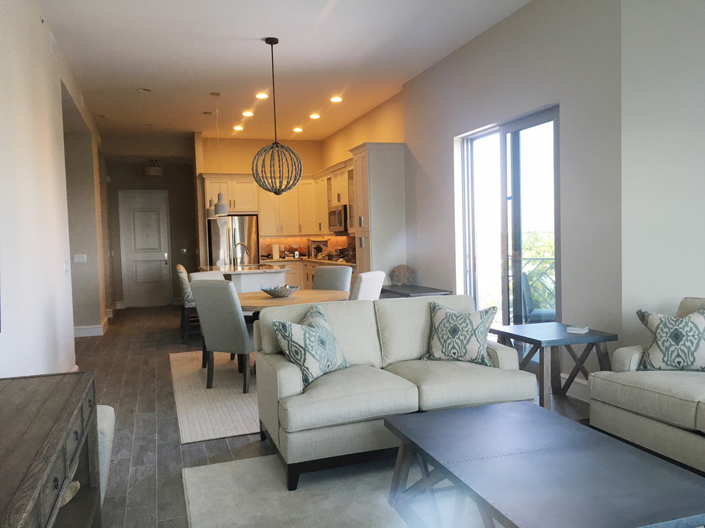 Beachy Open Floor Concept - Beach Style - Living Room - New York - by ...