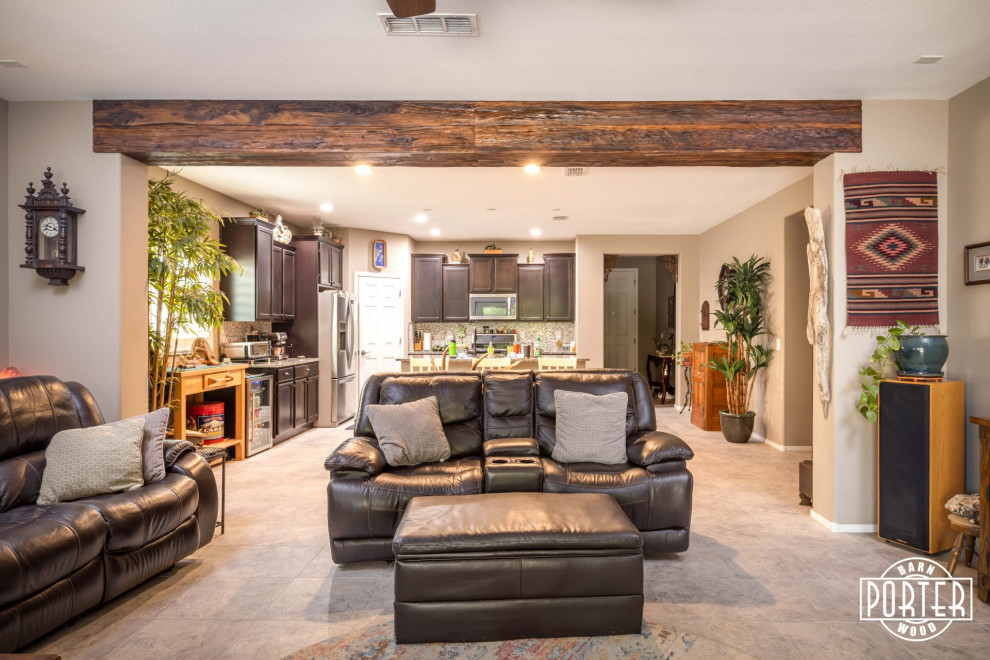 Beam - Mushroom Wood Faux Beam Wrap - Zietlow - Rustic - Living Room ...