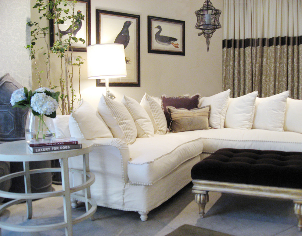 Beautiful Ivory Slipcovered Sectional - Traditional - Living Room - Los ...