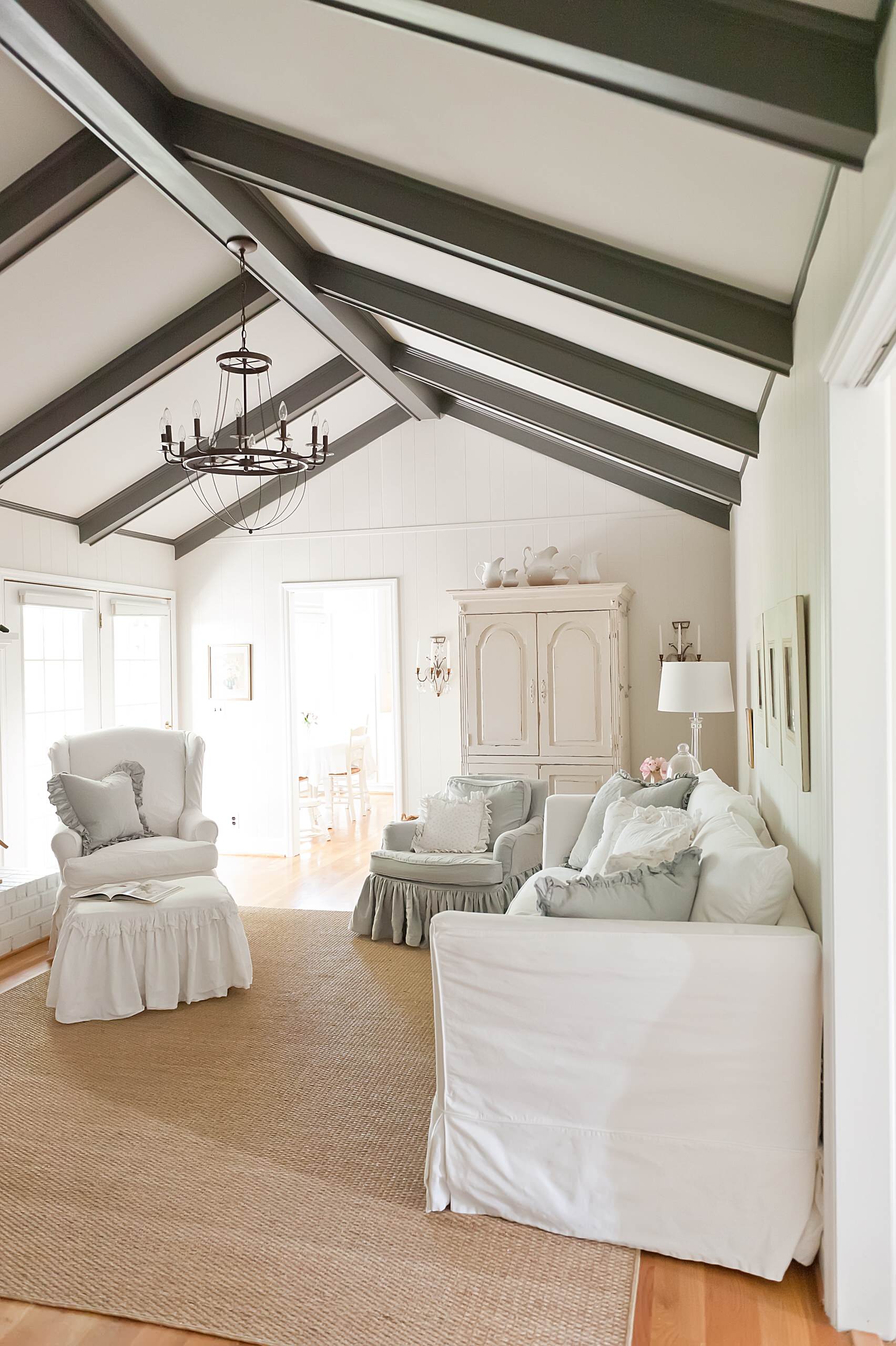 How To Whitewash Wood Ceiling Beams | Shelly Lighting