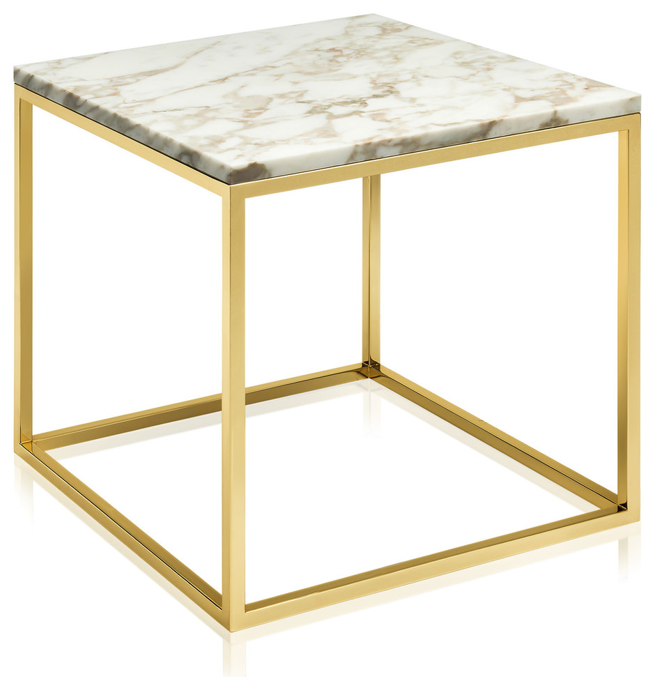 BERNIX | Marble coffee table Cube - Calacatta Gold - Modern - Living ...