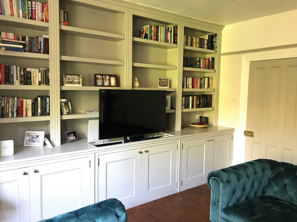 Bespoke Library with electric pop up TV - Living Room - West Midlands ...