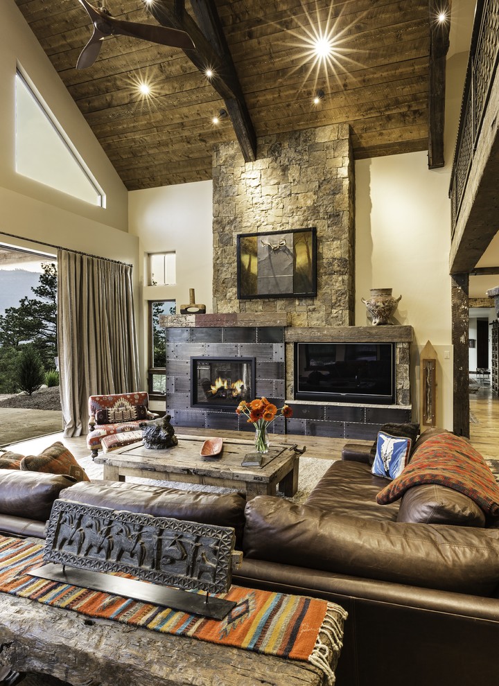 Big Bear Den - Rustic - Living Room - Denver - by Veritas Fine Homes ...