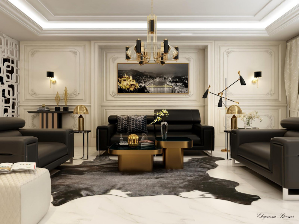 Black and Gold Mix - Modern - Living Room - Los Angeles - by Eleganza ...