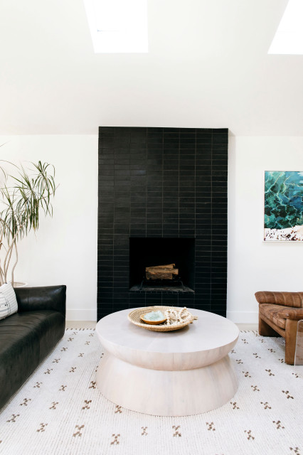 Black Brick Fireplace - Modern - Living Room - Austin - by Fireclay ...