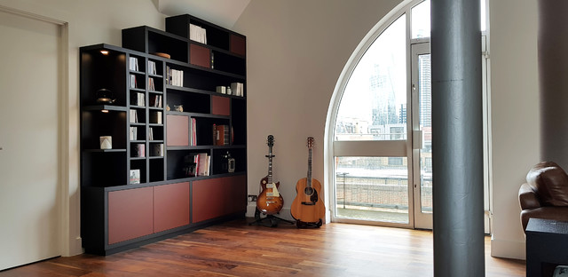 Black oak wall unit - Contemporary - Living Room - London - by MW ...