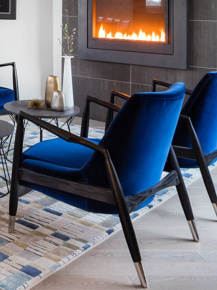 Blue and Black Sitting Area - Contemporary - Living Room - Vancouver ...