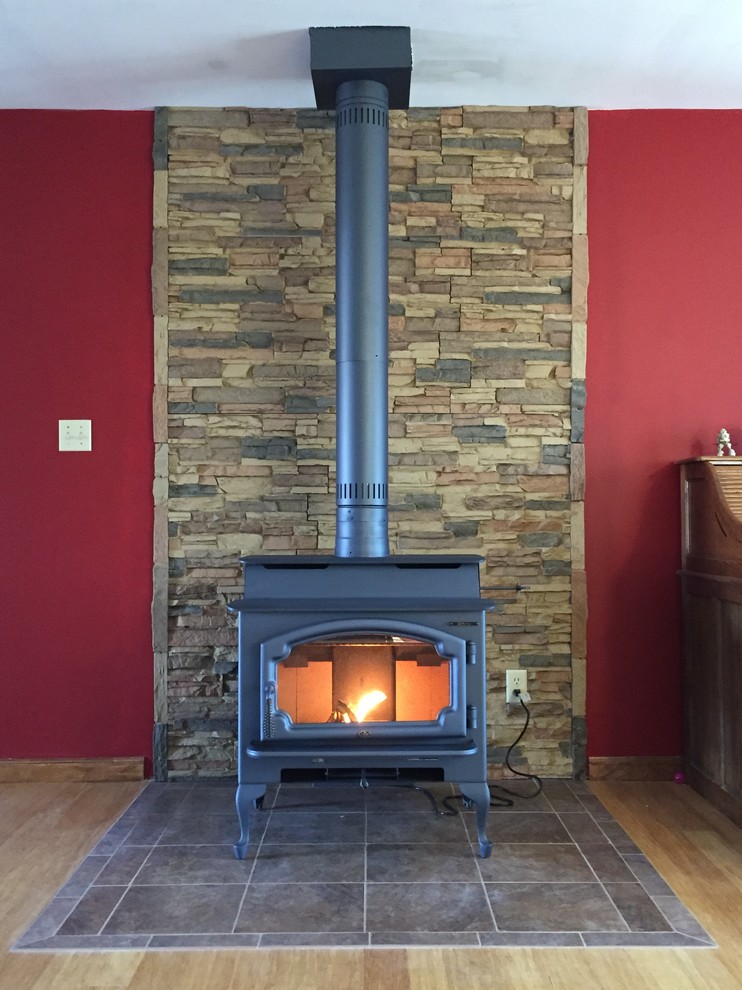blue wood stove - Rustic - Living Room - St Louis - by Hearth & Home ...