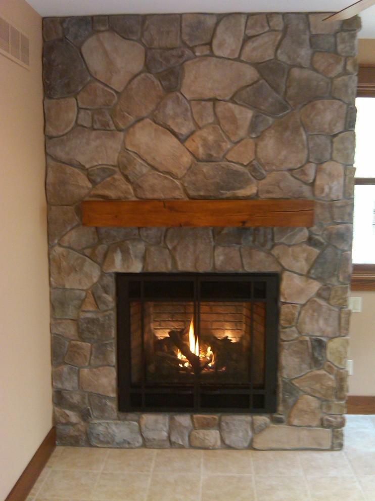 Boral Cultured Stone - Dressed Fieldstone - Traditional - Living Room ...