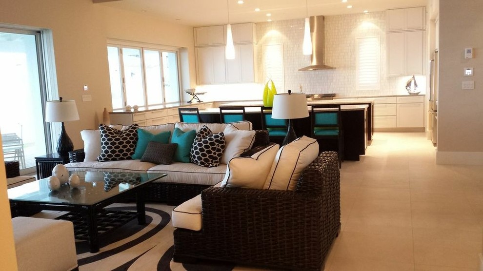 Boxed Contrast Welt Cushions - Contemporary - Living Room - Miami - by ...